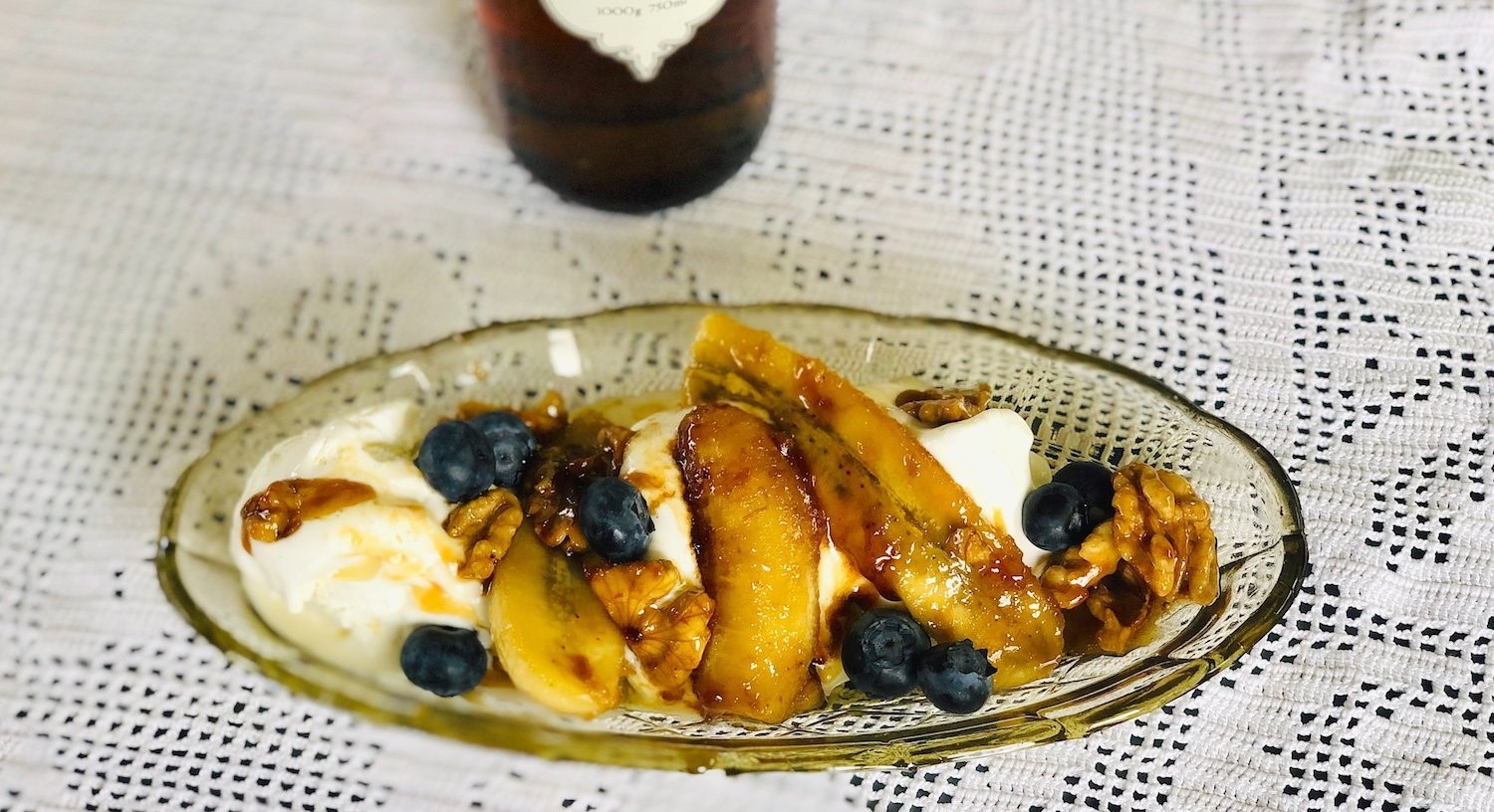 Stekt banan med soja, valnötter och agavesirap - MatMalin.se
